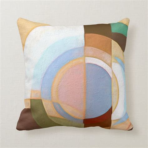 Retro Mod Brown And Blue Grapic Circle Pattern Throw Pillow Zazzle Throw Pillows Patterned