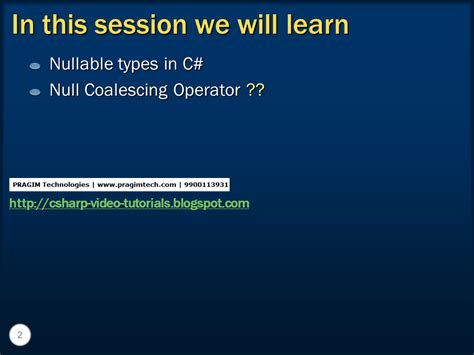 Sql Server Net And C Video Tutorial Part 6 Nullable Types In C