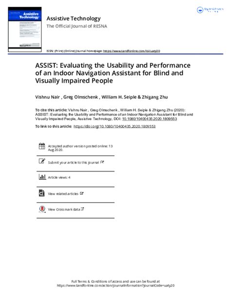 Pdf Assist Evaluating The Usability And Performance Of An Indoor
