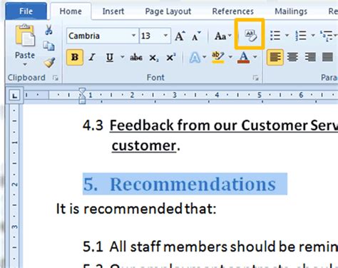 Microsoft Word Test Formatting Text Test Question 5