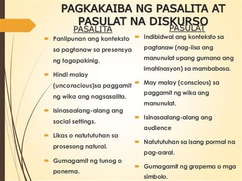 Pagaaral Ng Diskurso Sa Filipino Ang Salitang Diskurso Ay Mula Sa Vrogue