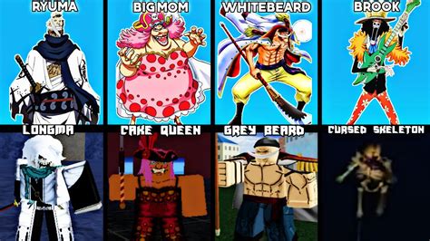 All Blox Fruits Bosses In One Piece Grims Adventure Youtube