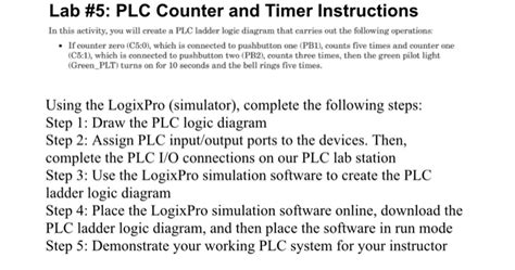 Solved Lab 5 Plc Counter And Timer Instructions In This