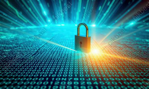Cybersecurity Digital Lock Concept With Binary Code Backgrounds