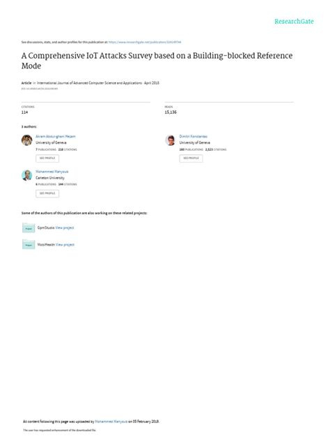 Paper 49 A Comprehensive Iot Attacks Survey Pdf Internet Of Things Computer Security