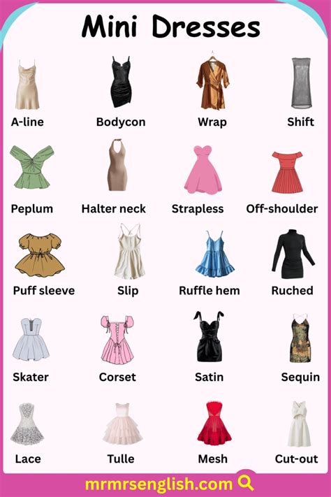 Types Of Mini Dresses Names In English With Their Pictures Mr Mrs English