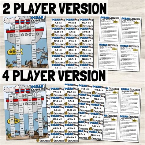 Multiply And Divide Numbers With Decimals 5th Grade Math Board Practice Game