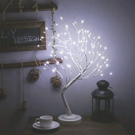 Led Birch Tree Shaped Light Artificial Tree Battery Operated Decorative Fairy Lamp Light
