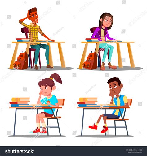 Science Class Bored Babe Over Royalty Free Licensable Stock Illustrations Drawings