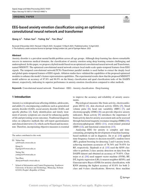 Eeg Based Anxiety Emotion Classification Using An Optimized Convolutional Neural Network And