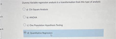 Solved Dummy Variable Regression Analysis Is A Chegg