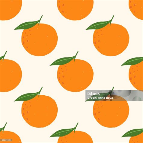오렌지 과일 완벽 한 패턴입니다 흰색 배경에 손으로 그린 감귤류 인쇄입니다 미니멀한 심플한 디자인 여름 벡터 일러스트 레이 션입니다 감귤에 대한 스톡 벡터 아트 및 기타