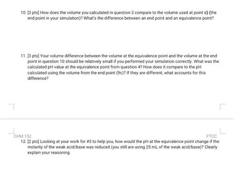 Solved 10 3pts How Does The Volume You Calculated In Chegg Com