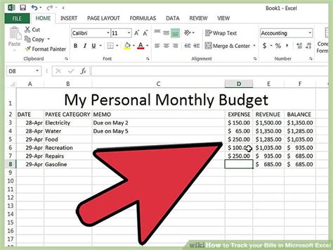 How To Track Your Bills In Microsoft Excel Steps
