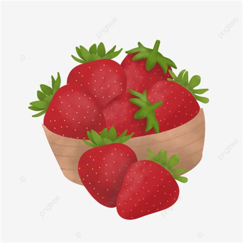 나무 그릇에 딸기 과일 그림 과일 얼굴 딸기 Png 일러스트 및 Psd 이미지 무료 다운로드 Pngtree