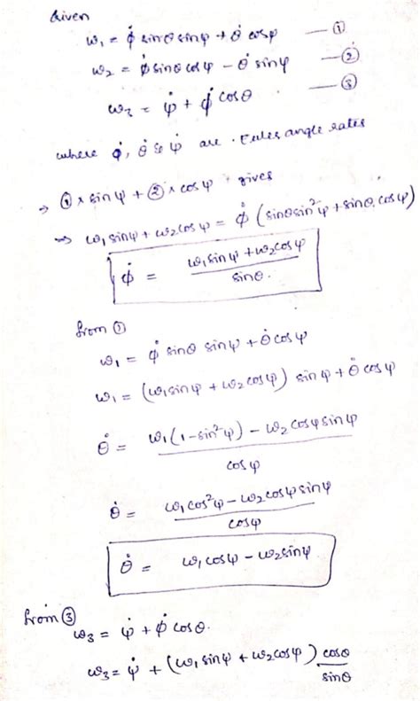 [solved] The Angular Velocity Component Expressions For The Euler Angle Rates Course Hero
