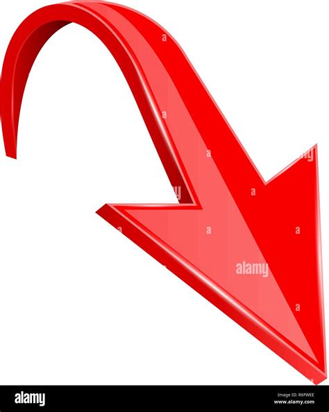 Red 3d Arrow Down Shiny Icon Stock Vector Image And Art Alamy