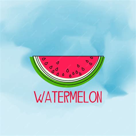 Free Vector Blue Watercolor Background With Watermelon Fruit