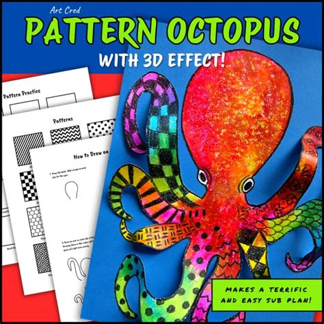 Pattern Octopus Art Project Easy Art Sub Plan Pattern Art Lesson Octopus Art