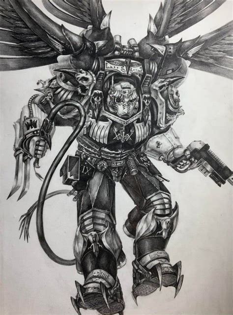 First Concept Drawing Of Corvus Corax In 40k By Me Warhammer 40k Artwork Concept Draw