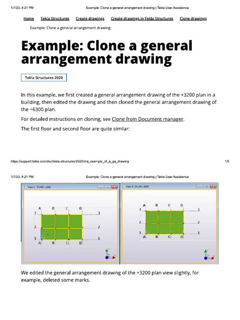 Example Clone A General Arrangement Drawing Tekla User Assistance Pdf