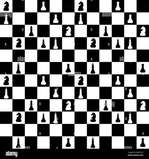 Chess Board Seamless Pattern With Figures Classic Chess Game Stock Vector Image And Art Alamy
