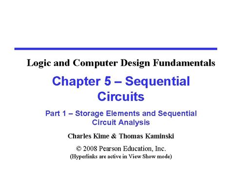 Logic And Computer Design Fundamentals Chapter 5 Sequential