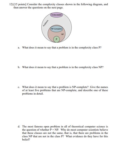 solved 12 [15 points] consider the complexity classes shown