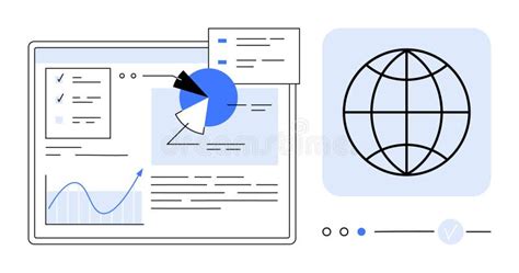 Digital Data Analysis With Bar Graph Pie Charts And Globe On