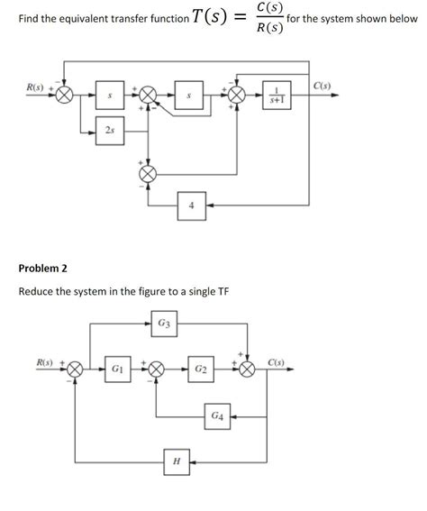 solved find the equivalent transfer function t s r s c s