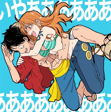 Nami And Monkey D Luffy One Piece Drawn By Chiya Op Danbooru