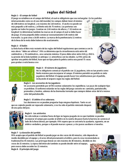 17 Reglas Del Fútbol Pdf Asociación De Futbol Deportes De Equipo