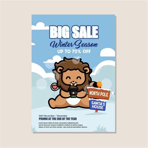 Premium Vector Winter Sale Poster Design Template
