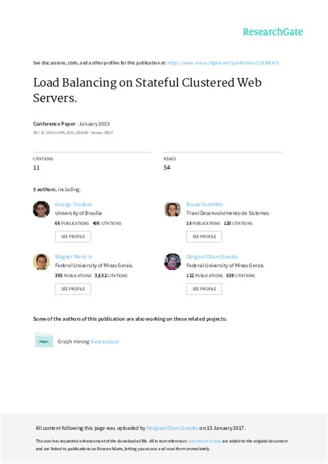 Pdf Load Balancing On Stateful Clustered Web Servers
