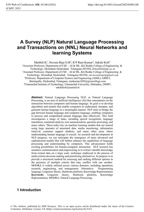 Pdf A Survey Nlp Natural Language Processing And Transactions On