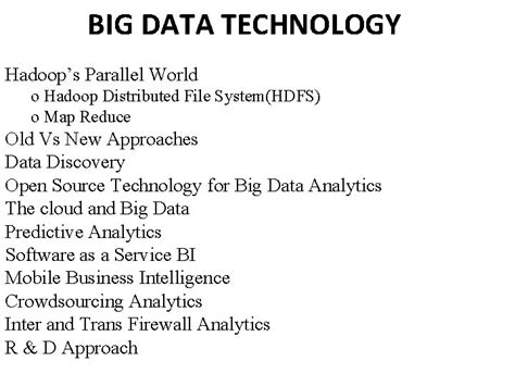 Hadoops Parallel World Big Data Technology Hadoops Parallel