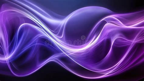 Vibrant Purple Abstract Waves With Luminous Flowing Lines And Dynamic Movement Stock Image
