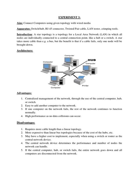 Experiment 3 Star Topology New Pdf Network Topology Computer Network