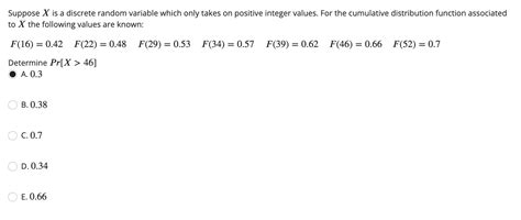 Solved Suppose X Is A Discrete Random Variable Which Only Chegg Com