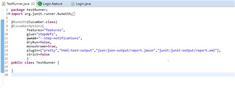 Java Feature File Shows Warning For Every Step Even Though I Have