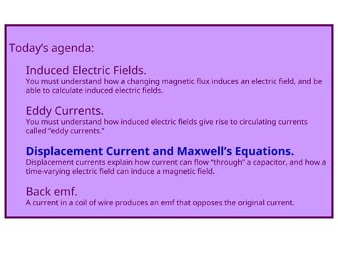 Lecture20 Part 5 Displacement Current And Maxwells Equations Ppt
