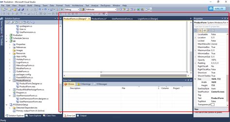 C I Cant Increase Window Size In Visual Studio Designer Because Of