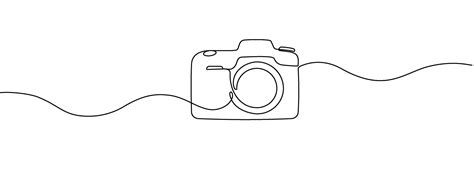 One Continuous Editable Line Drawing Of A Professional Camera Line Illustration 43197586 Vector