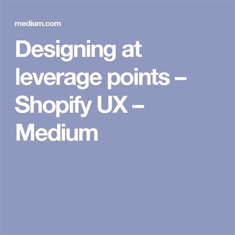 Designing At Leverage Points
