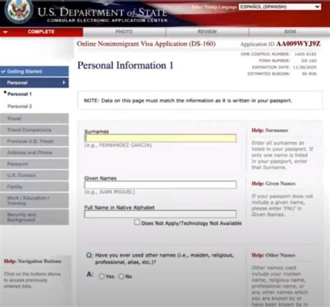 Llenar Formulario Ds 160 Visa Americana
