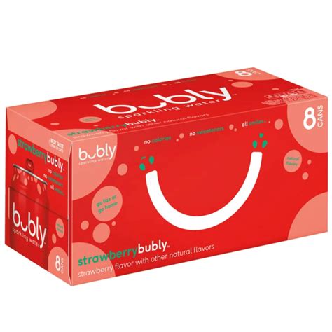 Bubly Strawberry Sparkling Water 12 Fl Oz 8 Ct Water Butlers