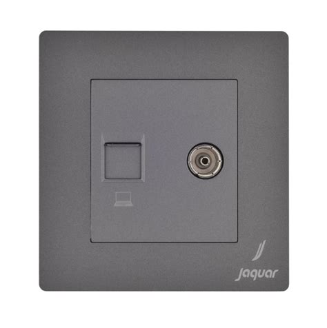 Karbonic Grey Finish Television And Computer Socket