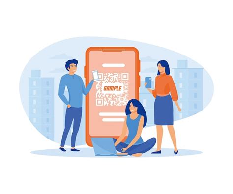 Premium Vector Qr Code Scanning Concept People Use Smart Phone And Scan Qr Code For Payment