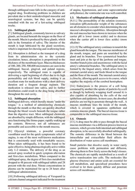 Advancement In The Recently Development Of Sublingual Tablet For Various Diseases A Review Pdf