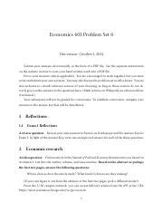 Problem Set Pdf Economics Problem Set This Version October Submit Your Answers